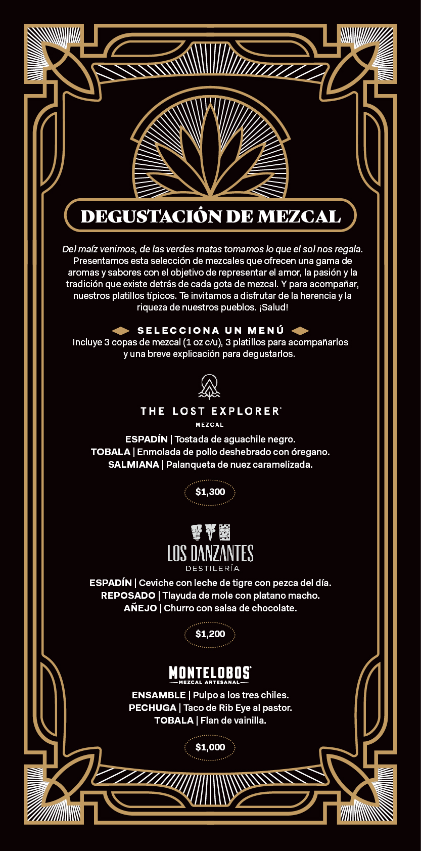 Menú Degustación de Mezcal • La Perla Pixán Cuisine & Mezcal Store - La ...